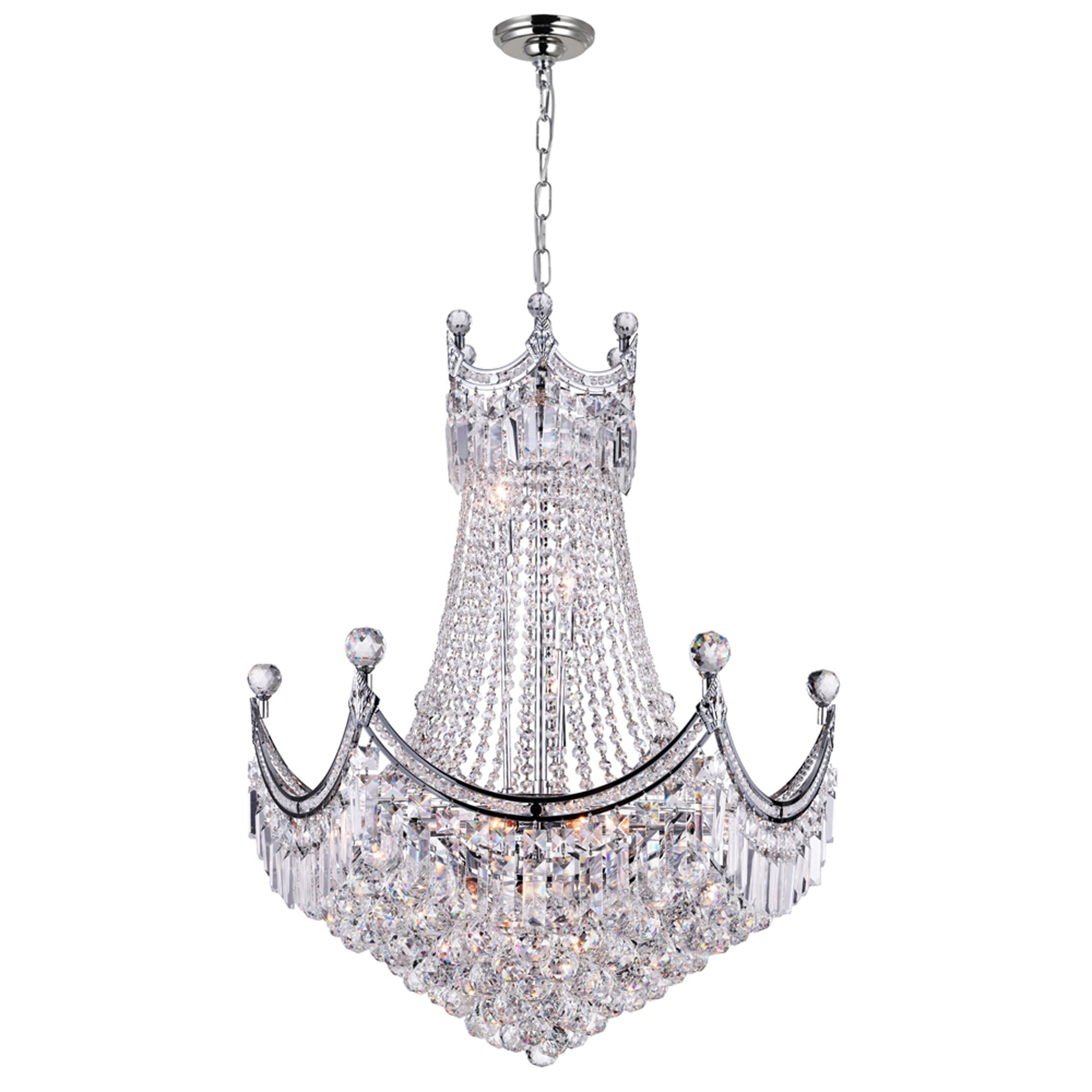 Amanda 15 Light Down Chandelier With Chrome Finish – CWI Lighting ...