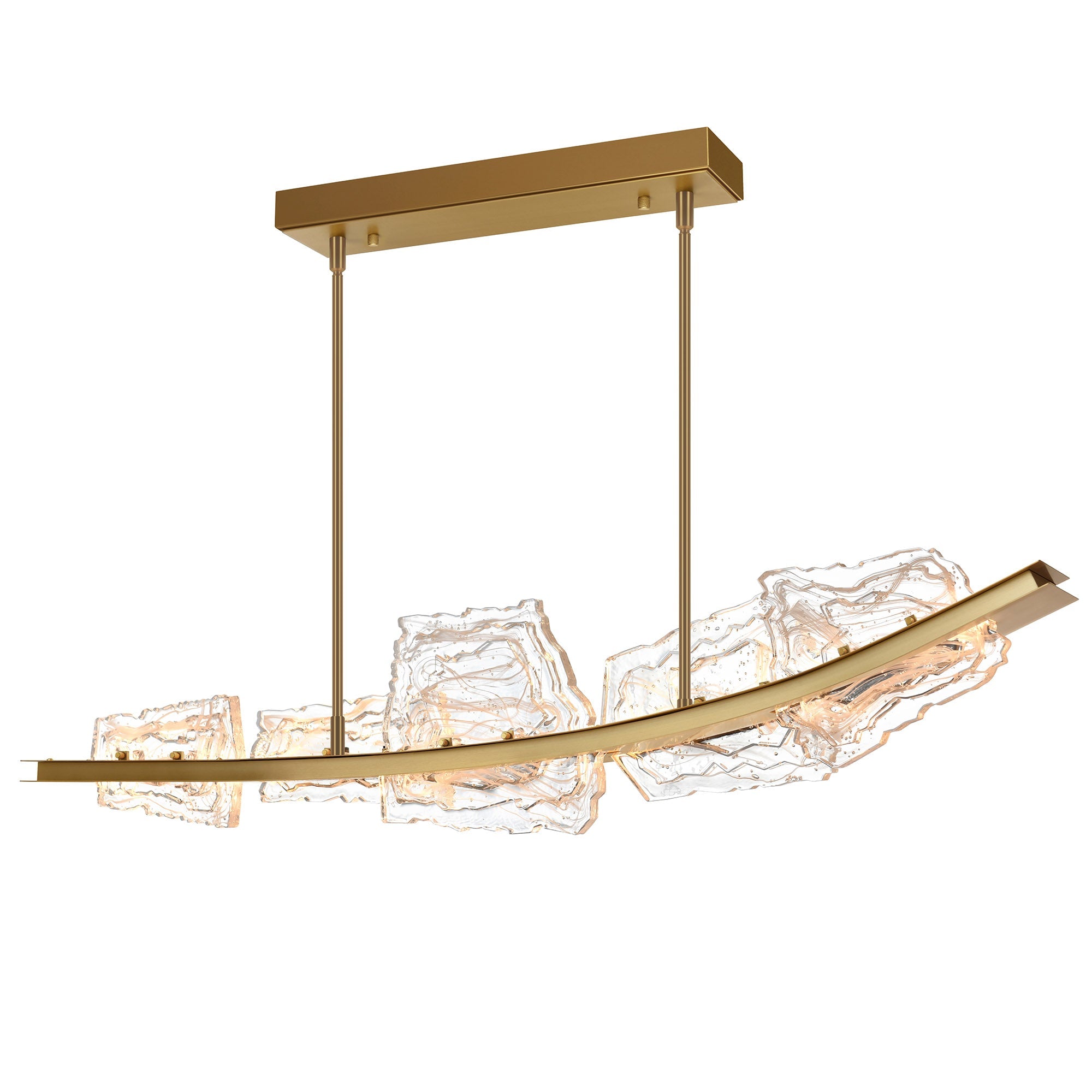 Arcus Integrated LED 50in Brass Chandelier with Handcrafted Glass – CWI ...