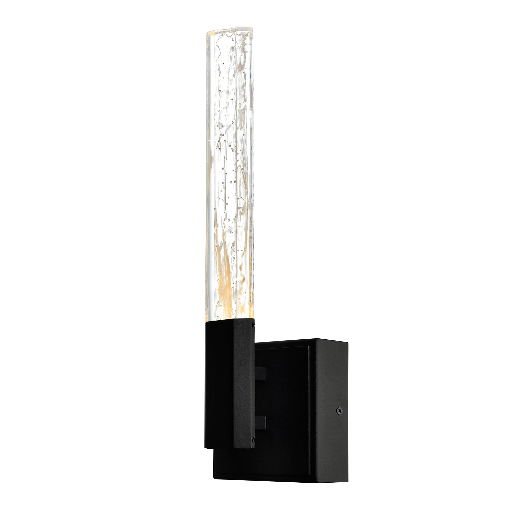Greta Integrated LED 5in Black Wall Light with Handcrafted Glass – CWI ...