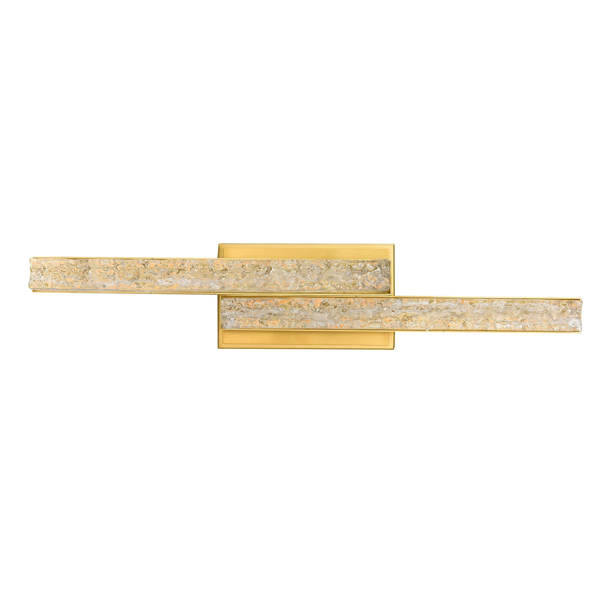 Stagger Integrated LED 24in Brass Vanity Light with Handcrafted Glass ...