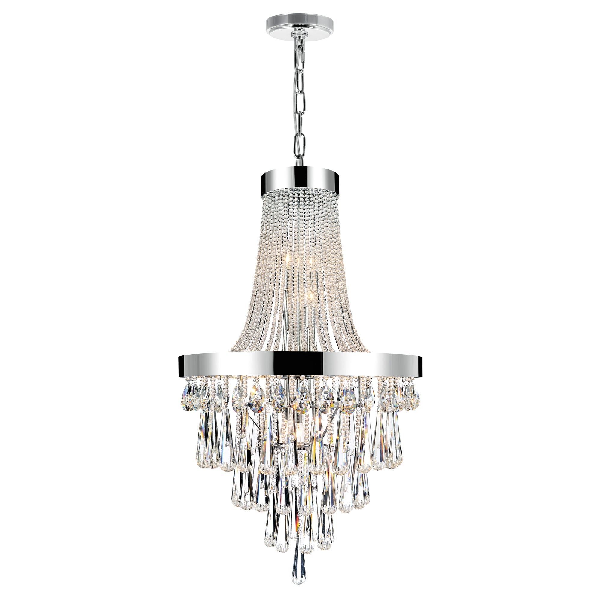 Vast 13 Light Down Chandelier With Chrome Finish – CWI Lighting ...